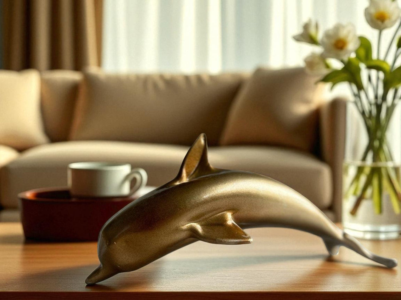 Dolphin Figurine - Graceful Dolphin Decor Piece" – Fabzie - Home Decor ...